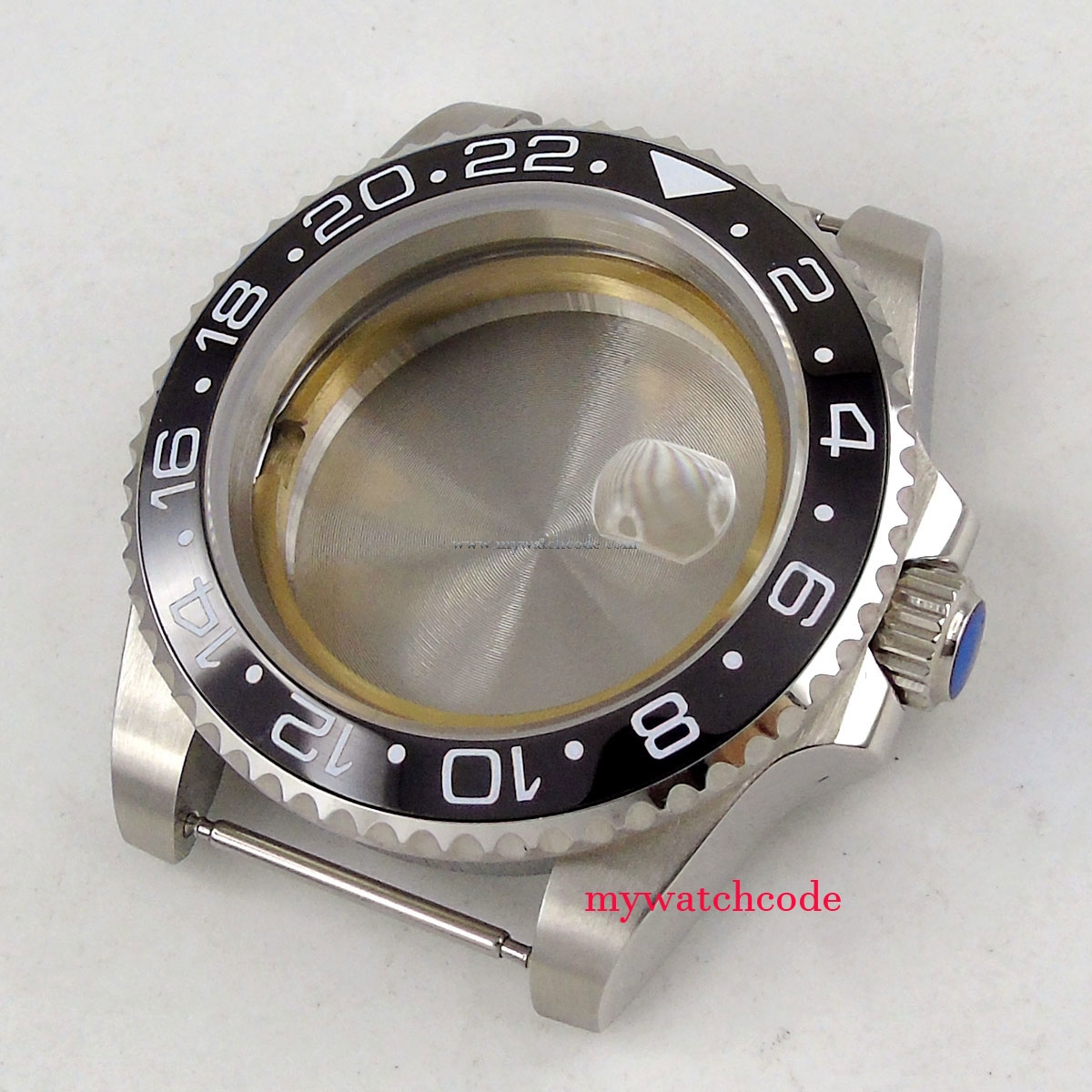 Sapphire Glass 40MM Stainless Steel Watch Case Ceramic Bezel Fit For ...